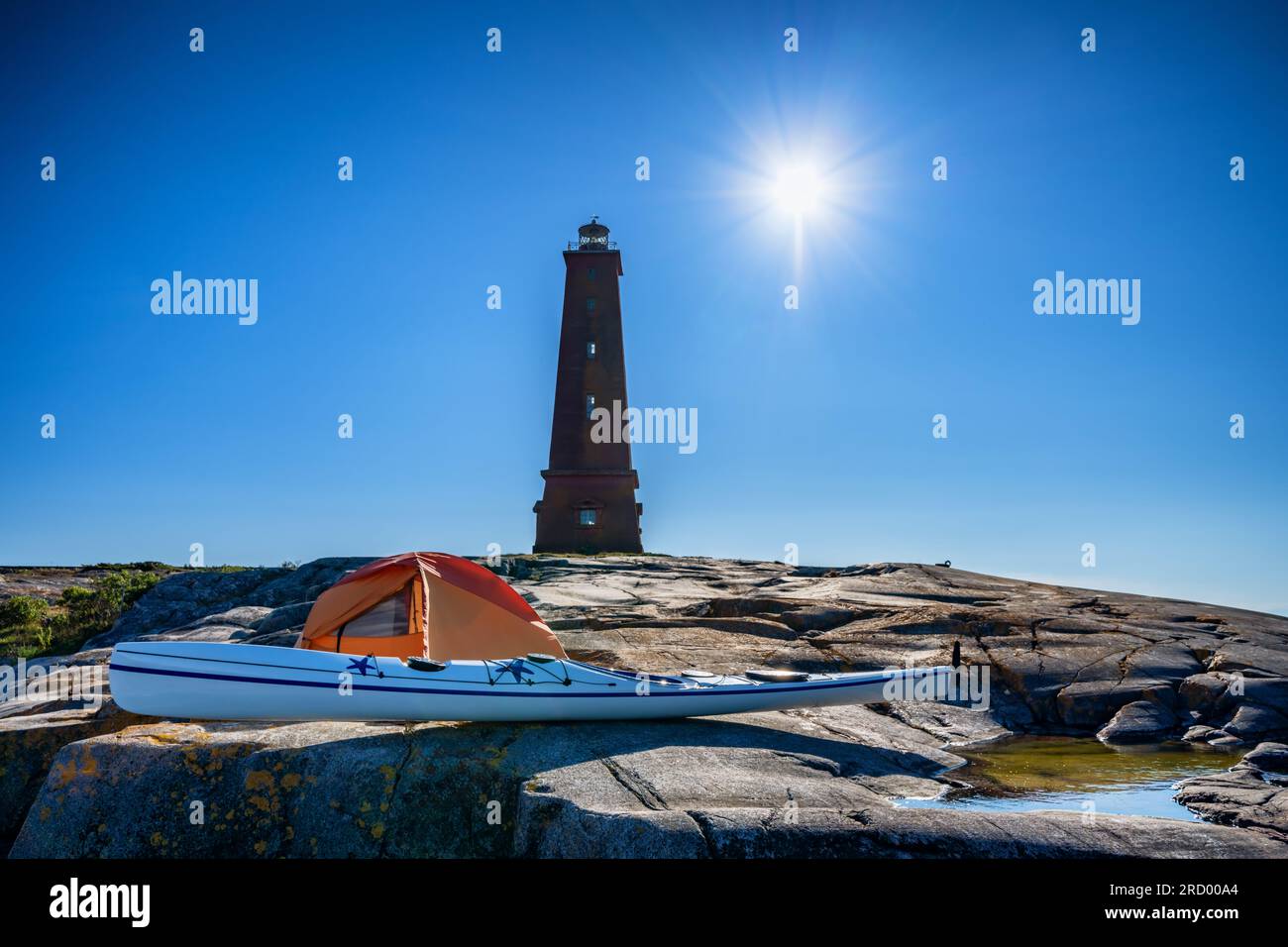 Kayaking and camping at Lågskär lighthouse island, Ahvenanmaa, Finland ...