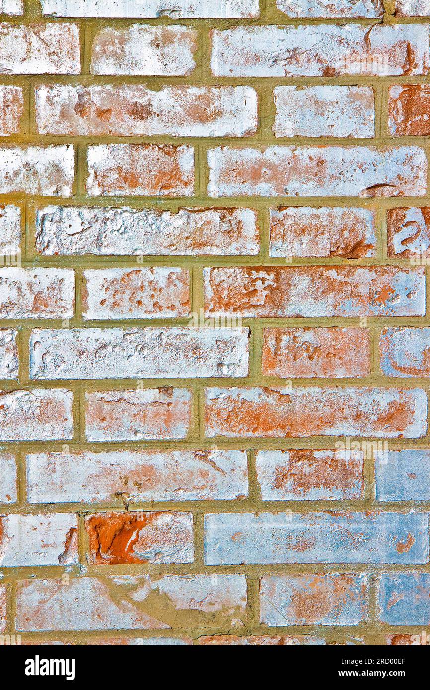 Old brick wall painted with silver paint Stock Photo - Alamy