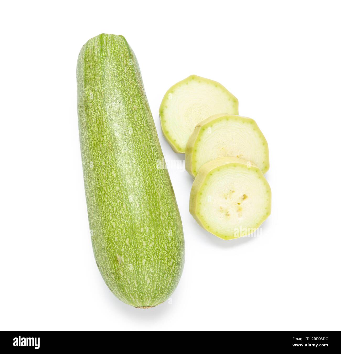 Fresh green zucchini on white background Stock Photo - Alamy