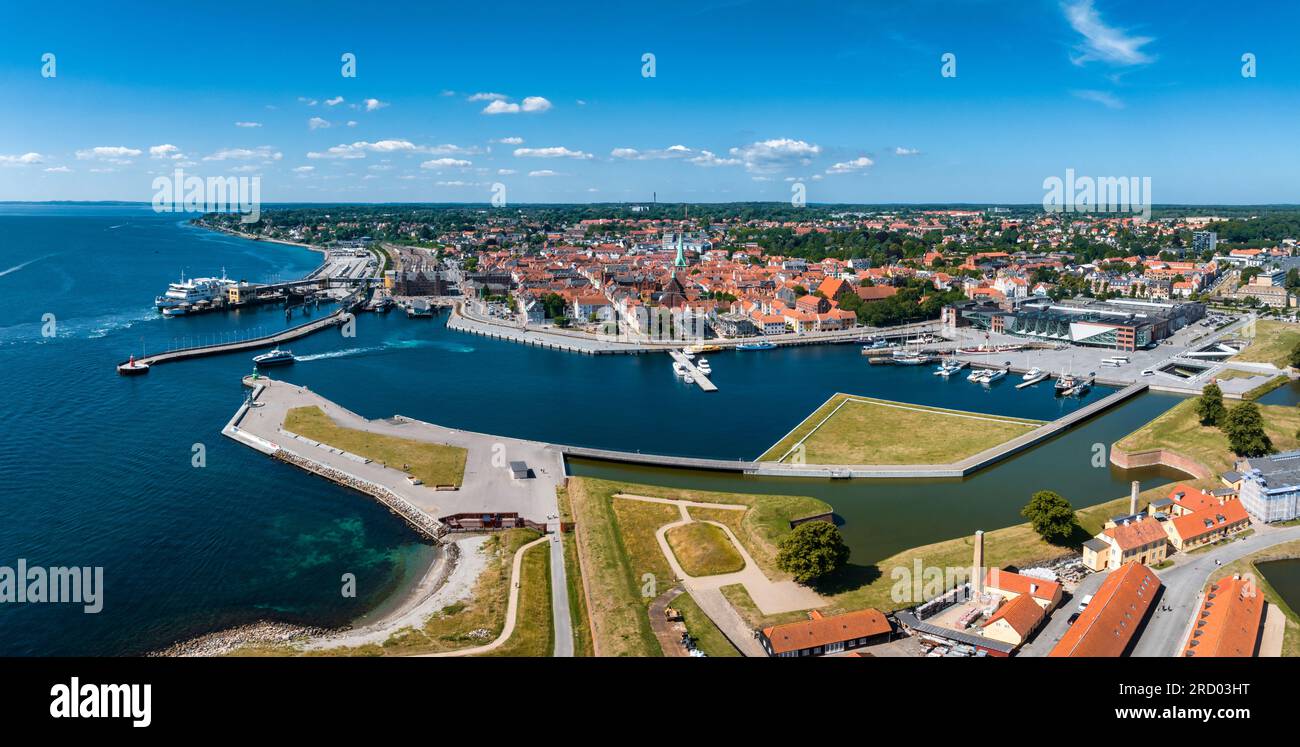 Aerial view of Kronborg castle with ramparts, ravelin guarding the ...