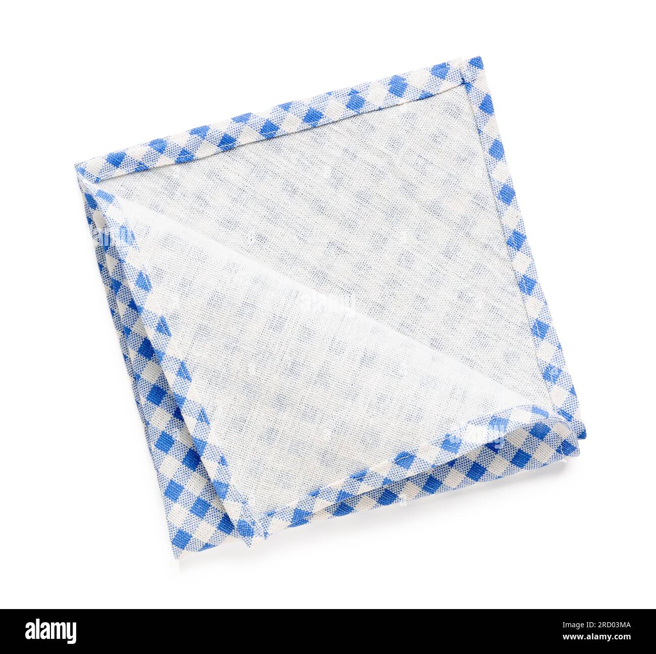Checkered clean napkin on white background Stock Photo - Alamy