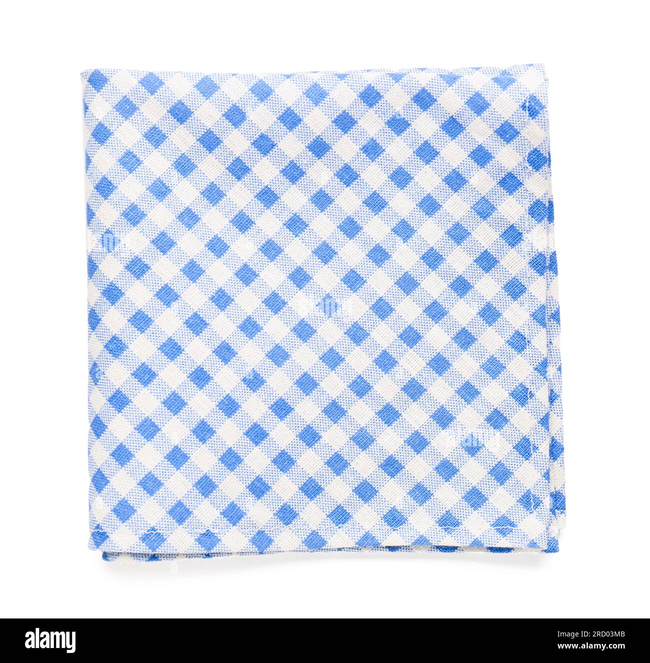 Checkered clean napkin on white background Stock Photo - Alamy