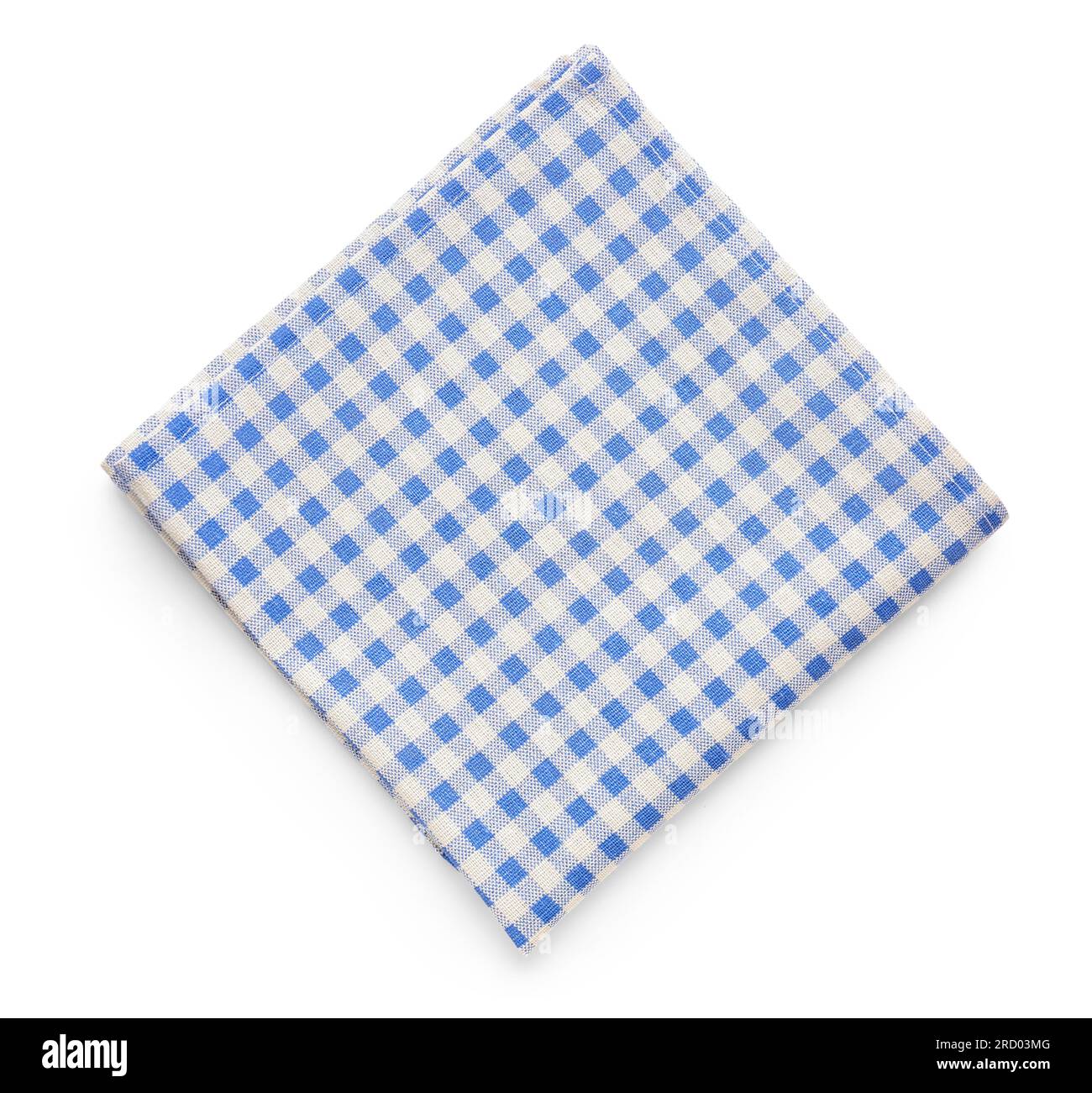 Checkered clean napkin on white background Stock Photo - Alamy