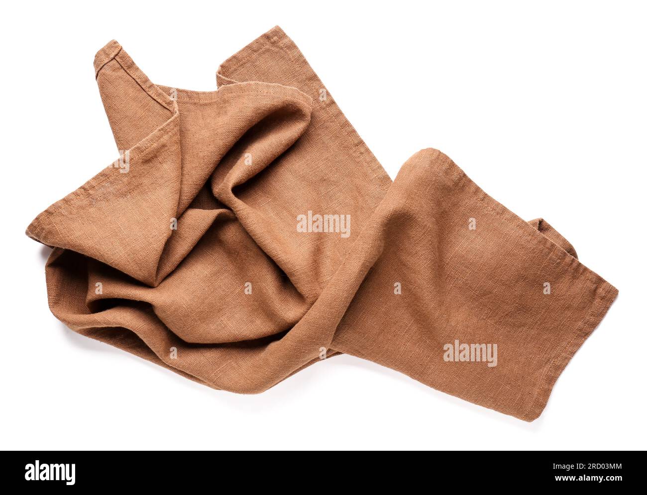 Crumpled cotton napkin on white background Stock Photo - Alamy