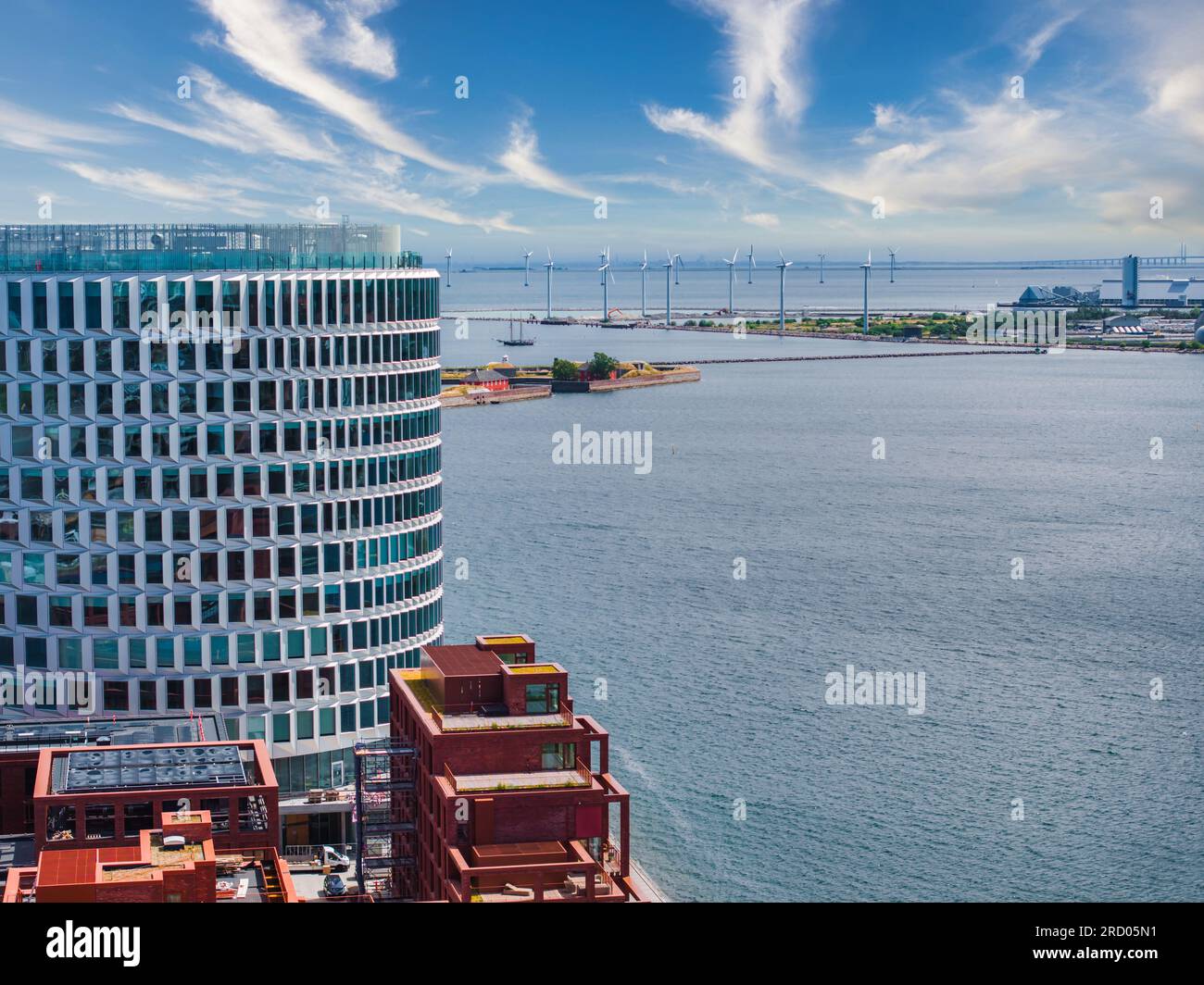 Aerial panorama of Indre Osterbro, Nordhavnen districts Stock Photo - Alamy