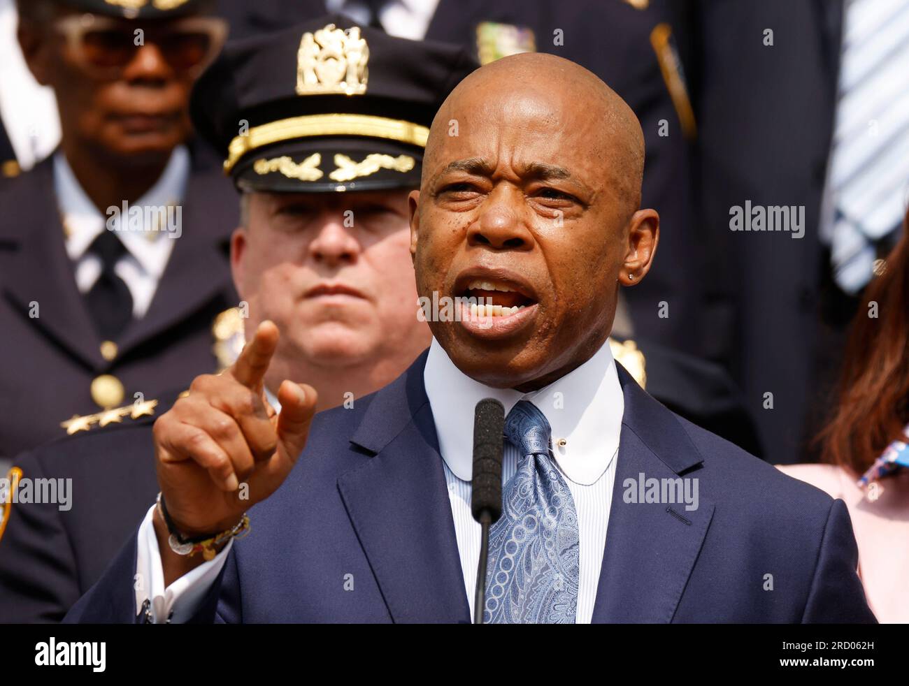New York City Mayor Eric Adams speaks before newly appointed first ...