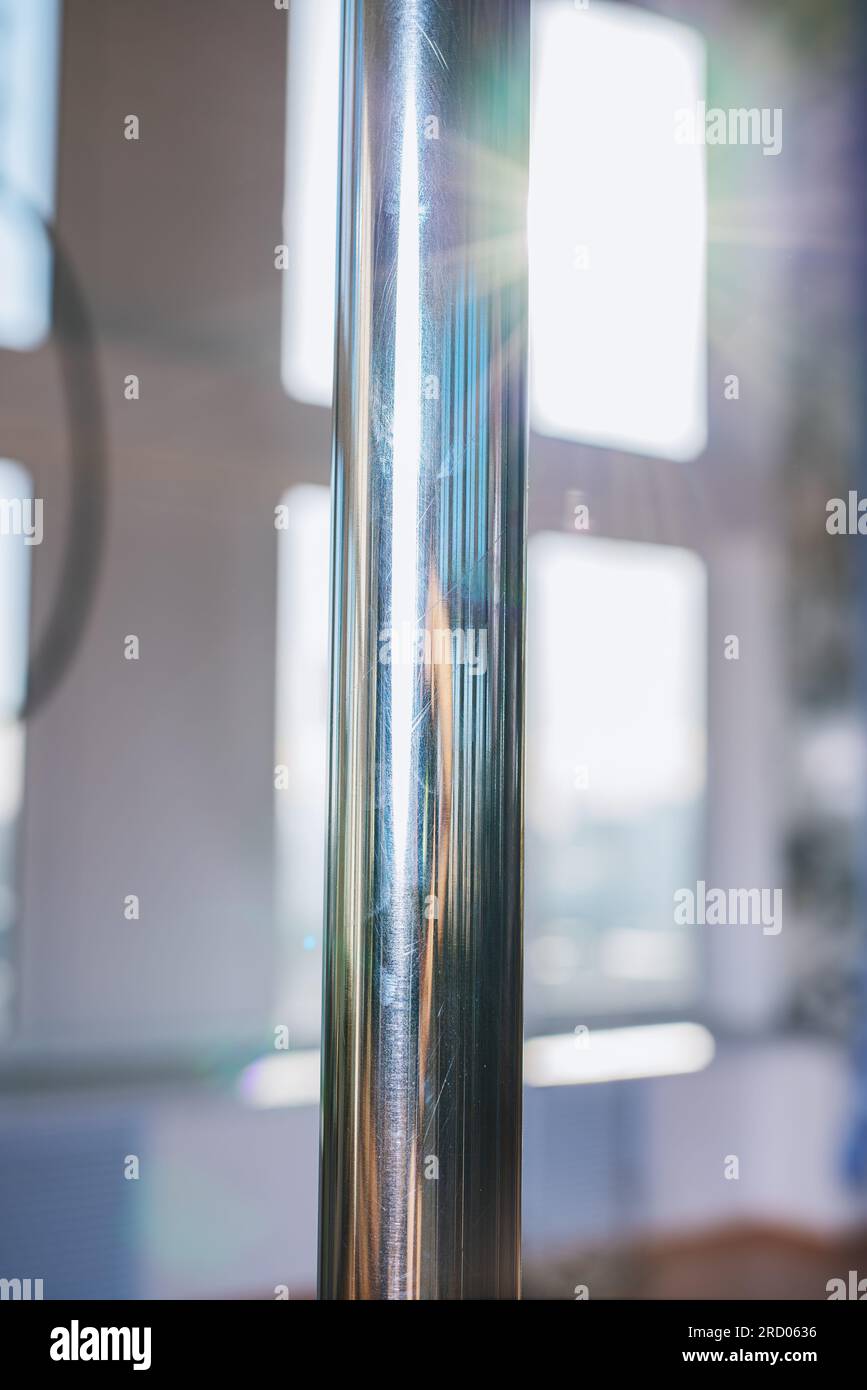 Metallic pole in dance studio closeup Stock Photo - Alamy