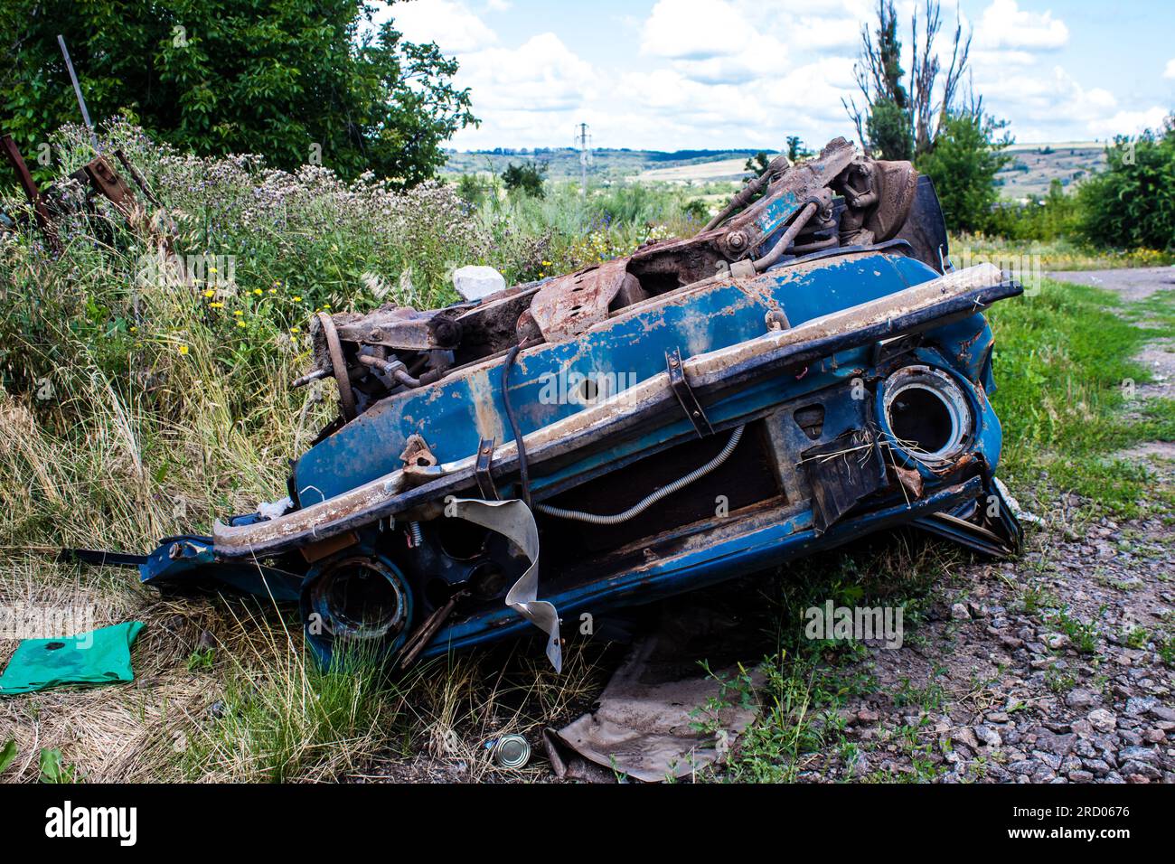 Civilian vehicle destroyed by the Russian army during the invasion of ...
