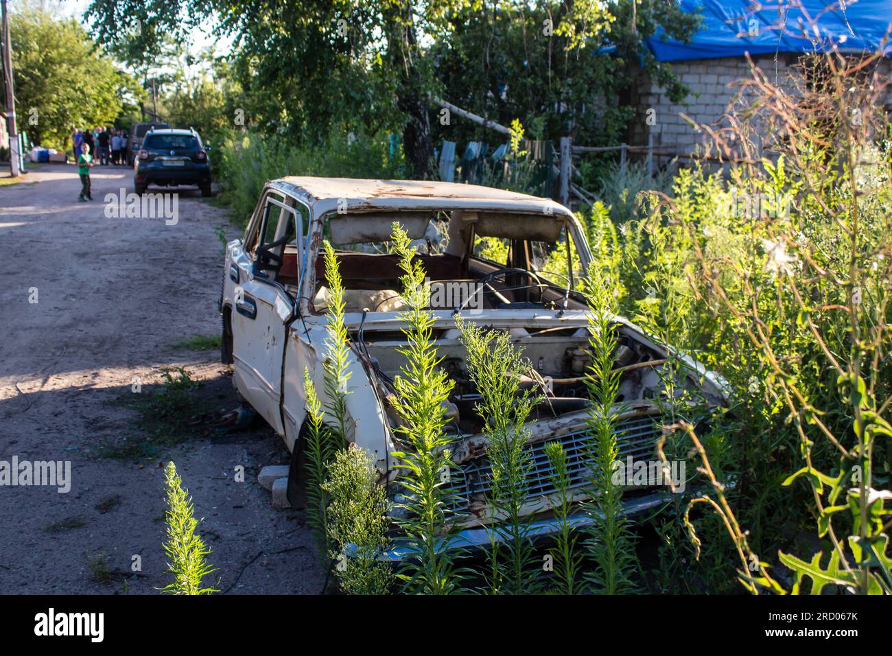 Civilian vehicle destroyed by the Russian army during the invasion of ...