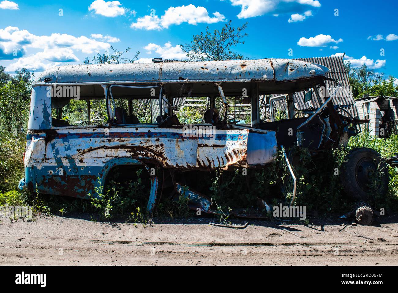 Civilian vehicle destroyed by the Russian army during the invasion of ...