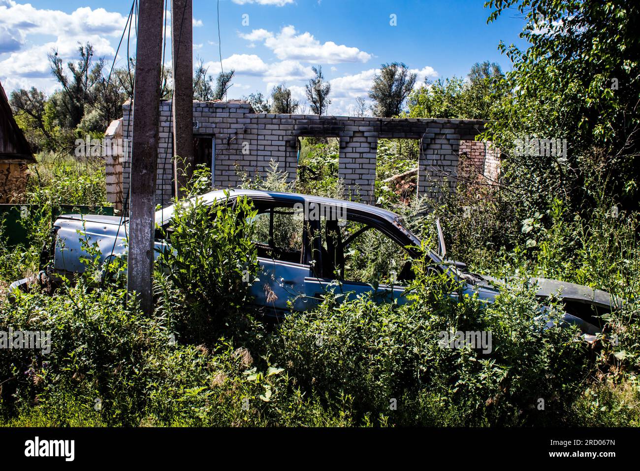 Civilian vehicle destroyed by the Russian army during the invasion of ...