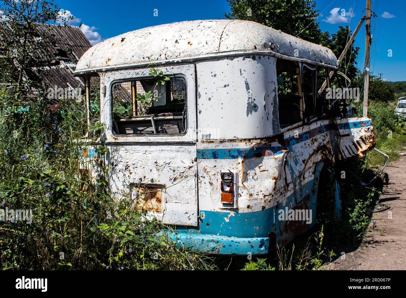 Civilian vehicle destroyed by the Russian army during the invasion of ...