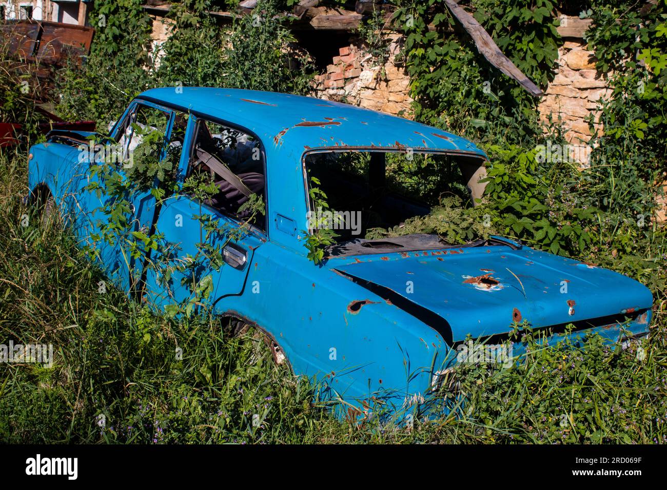 Civilian vehicle destroyed by the Russian army during the invasion of ...
