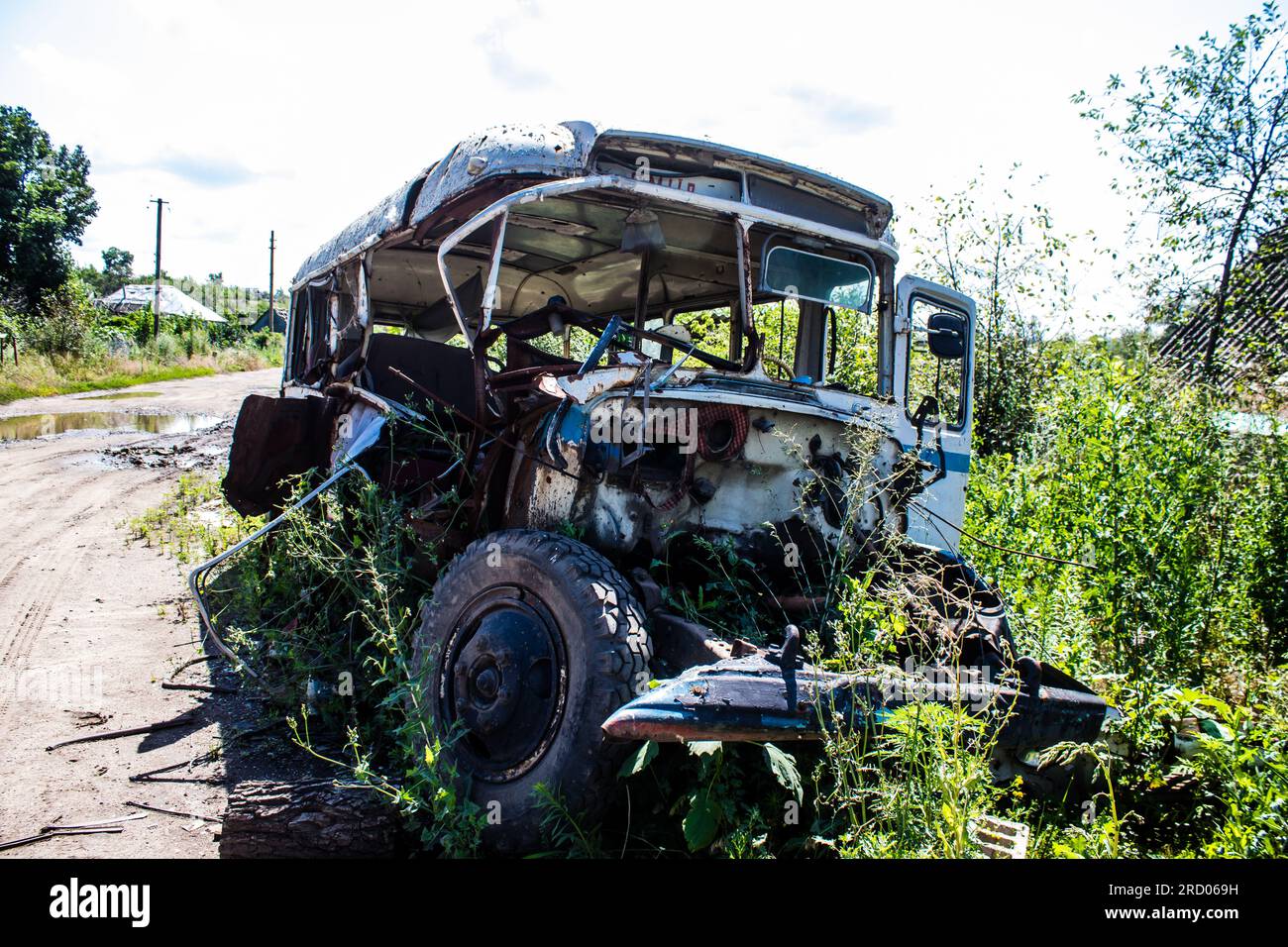 Civilian vehicle destroyed by the Russian army during the invasion of ...