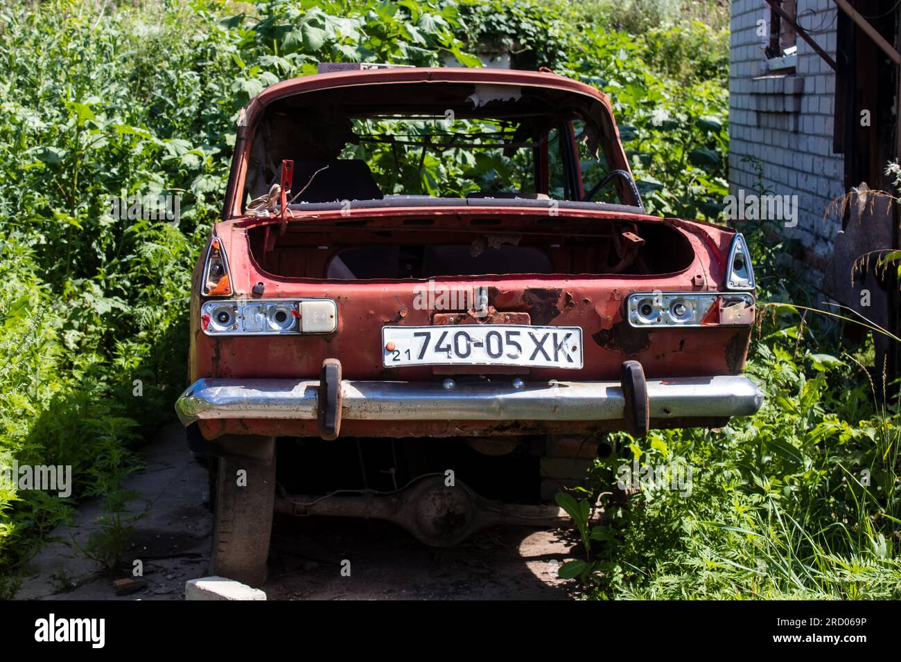 Civilian vehicle destroyed by the Russian army during the invasion of ...