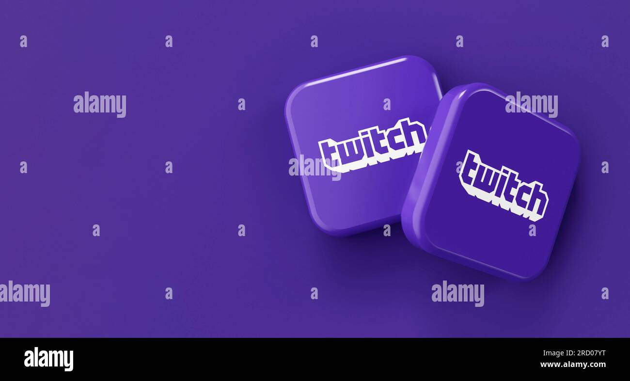 LONDON, UK - July 2023: Twitch gaming live streaming company logo, 3D ...