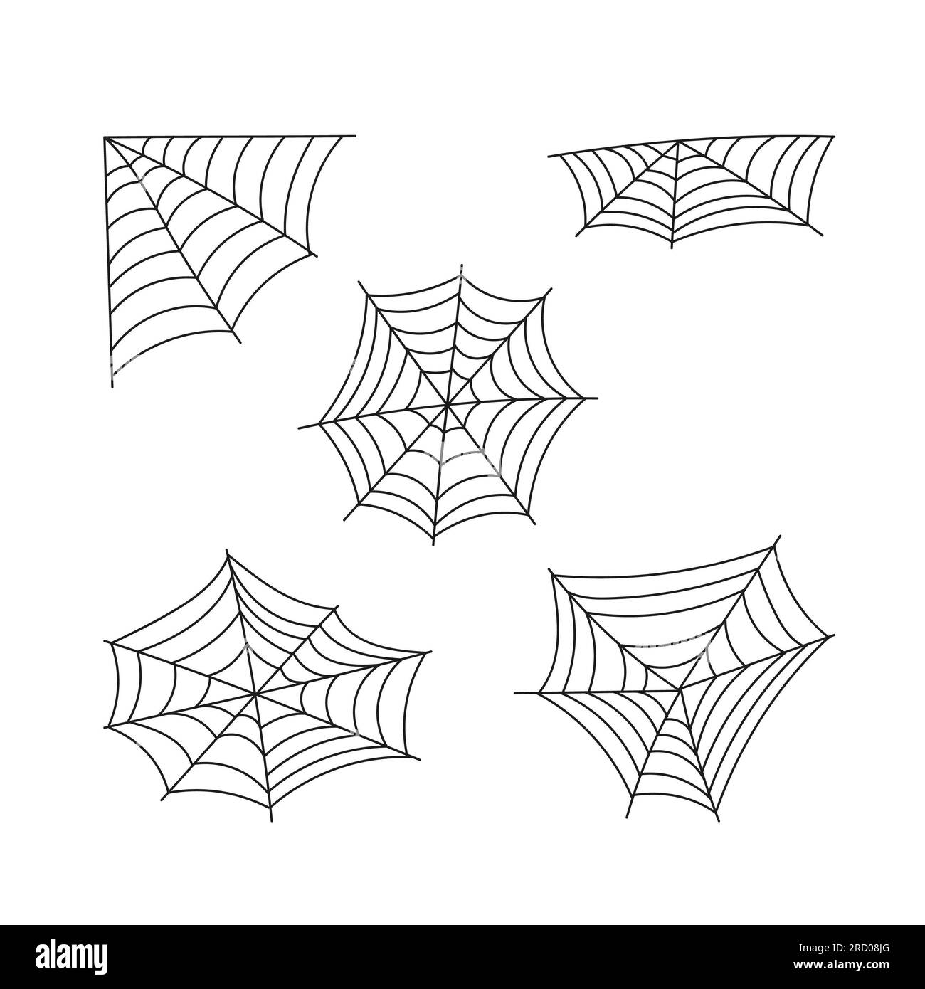 Spider web bundle on white background. Pictogram, icon set illustration ...
