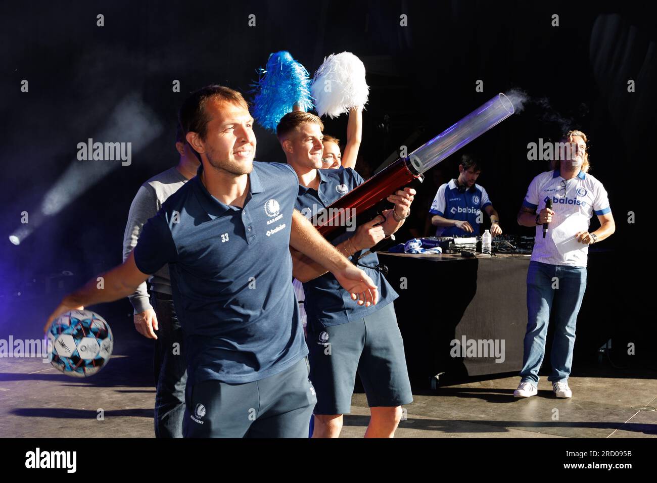 Gent, Belgium. 17th July, 2023. Gent's goalkeeper Davy Roef and Gent's ...