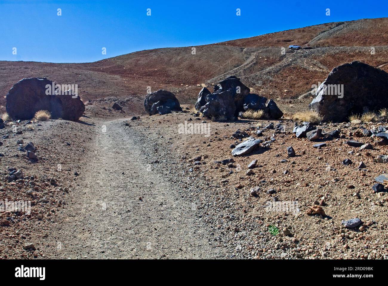 road to the volcano Teide, Tenerife egg-stone, natural background ...