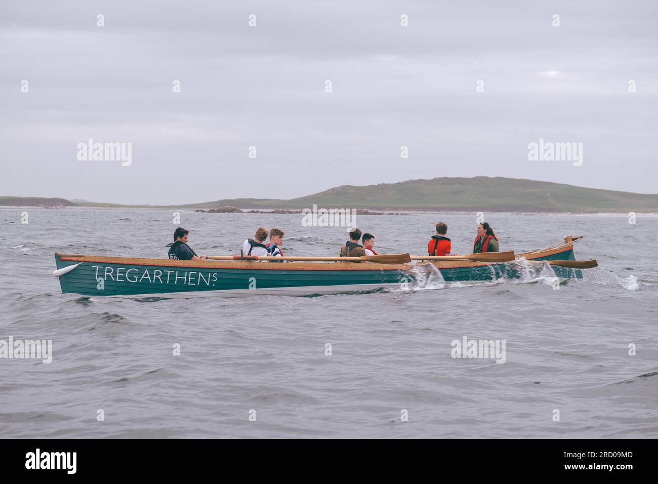 Gig racing from St Marys Gig Racing Club on the Isles Of Scilly Stock ...