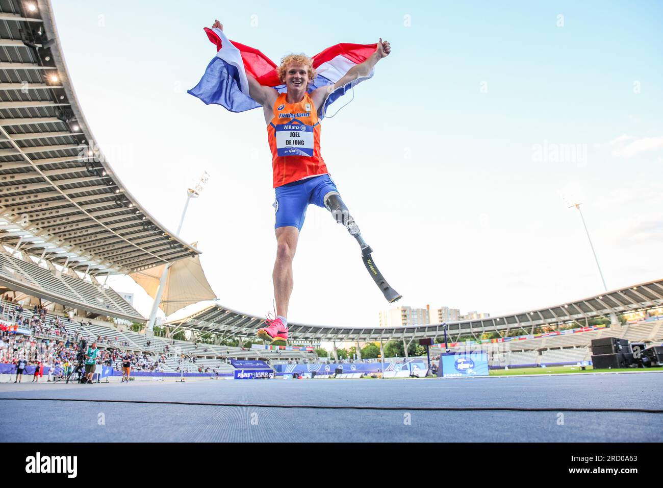 Paris, France. 17th July, 2023. PARIS, FRANCE - JULY 17: Joel de Jong of the Netherlands after ...