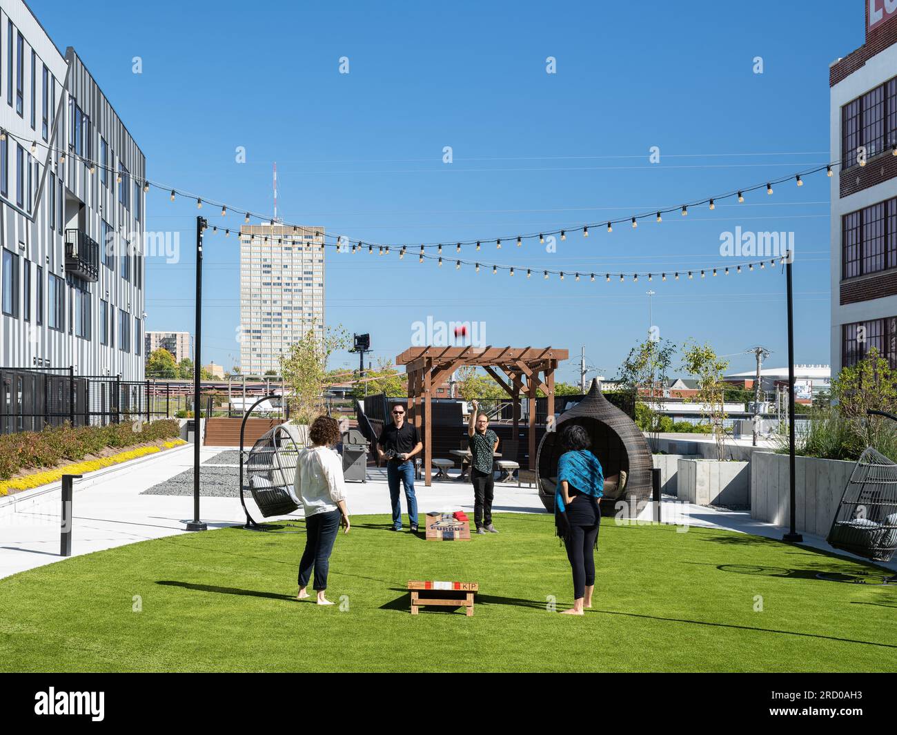 Steelcote lofts amenity deck Stock Photo - Alamy
