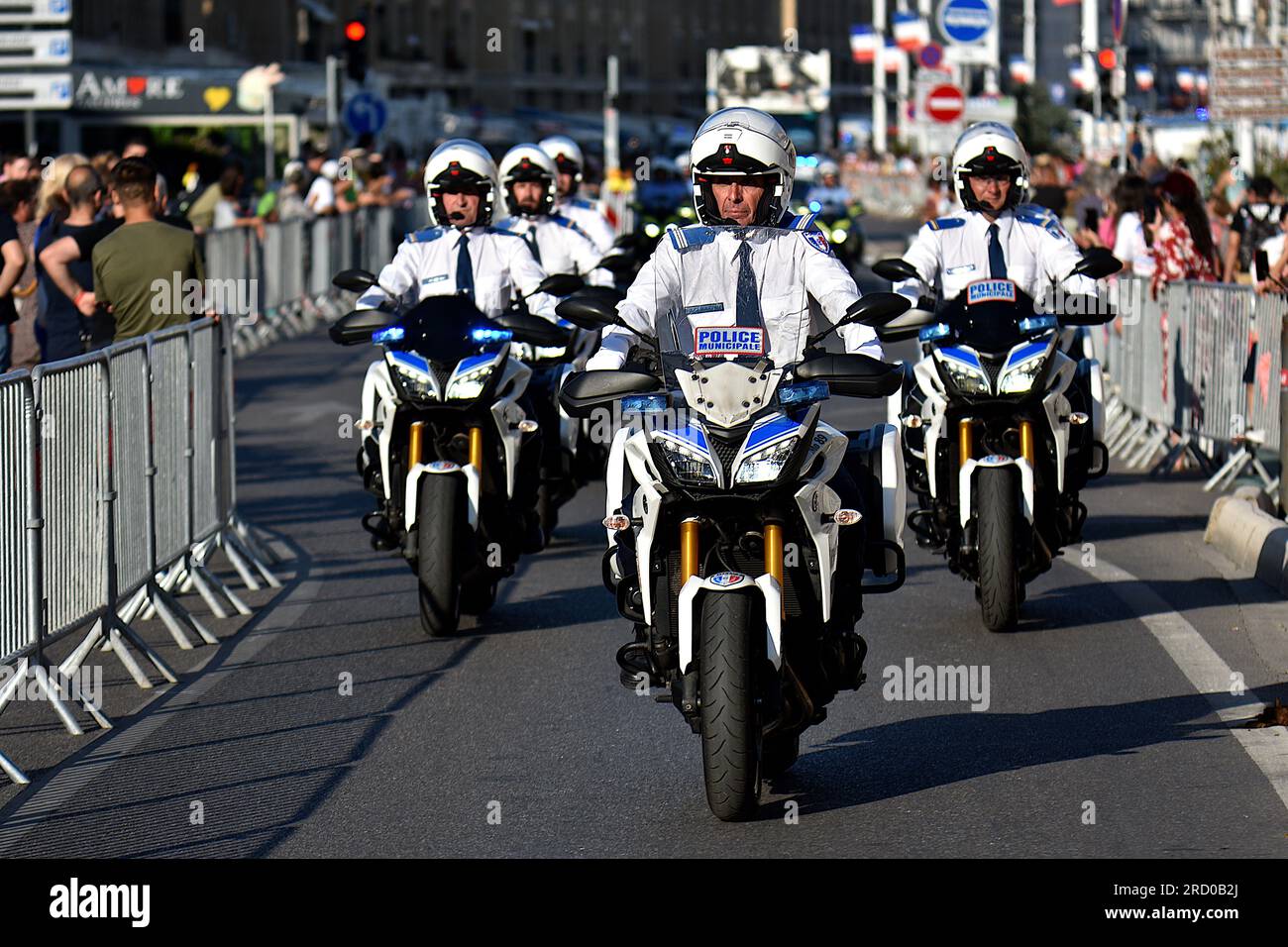 Officers of the Municipal Police of Marseille on their motorbikes ...