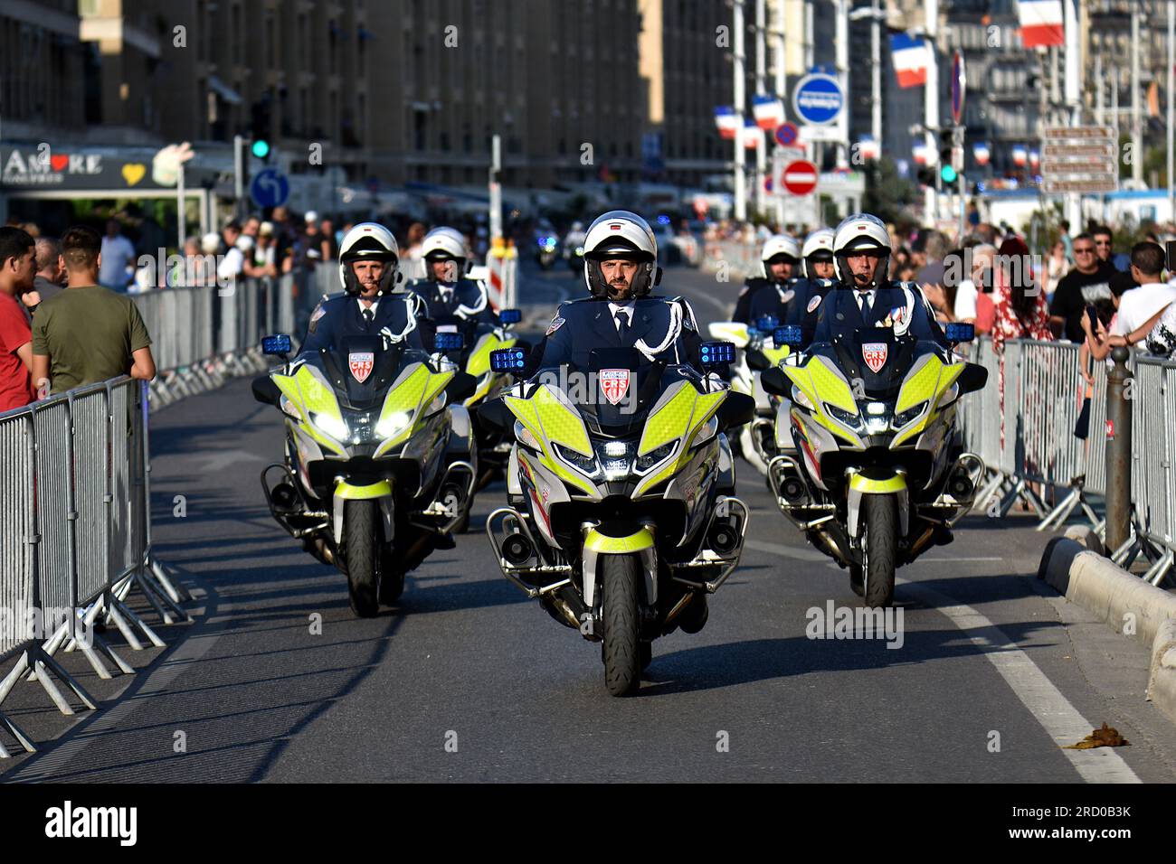 Officers of the Republican Security Company (CRS) on their motorbikes ...