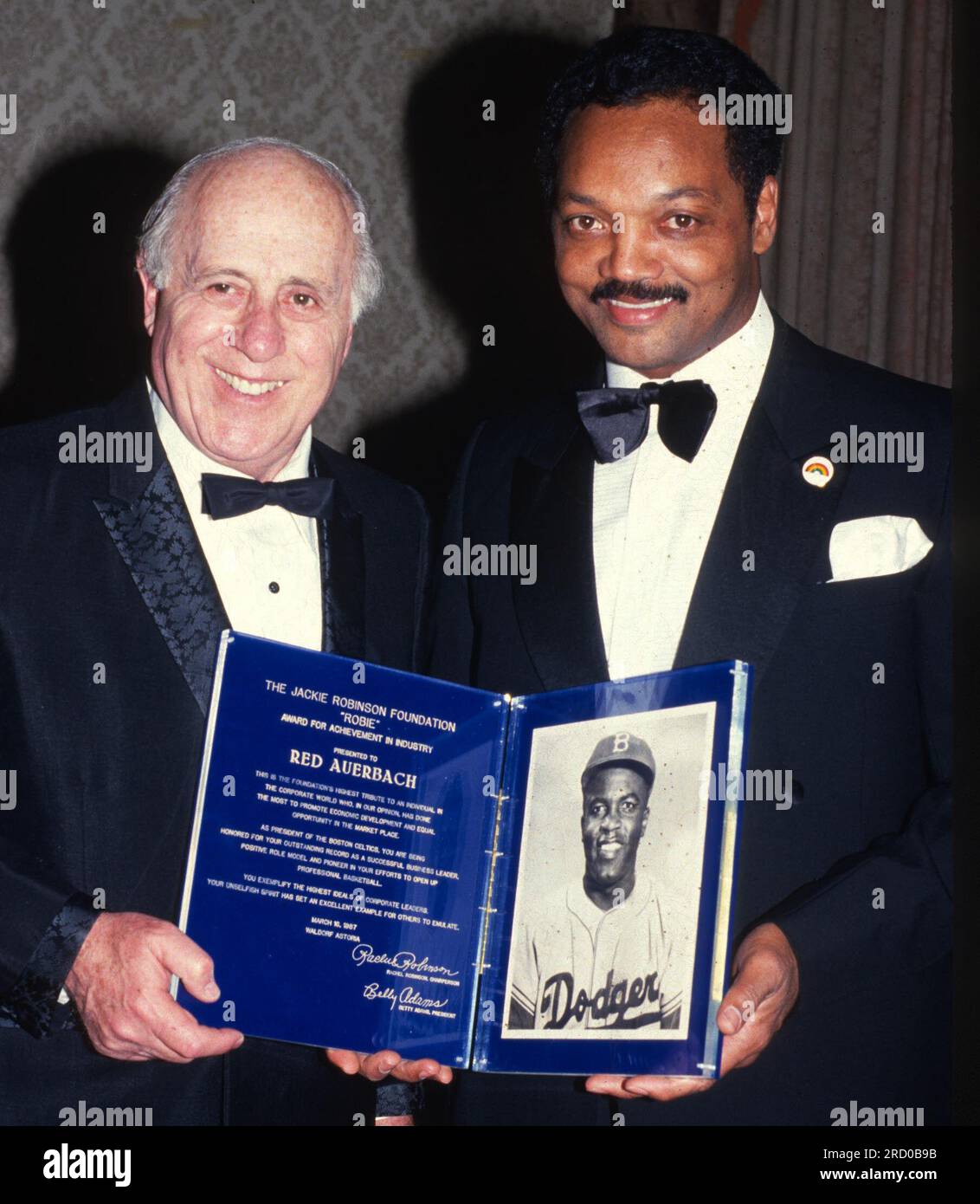 1987 Jessie Jackson Red Auerbach John Barrett/PHOTOlink Stock Photo - Alamy