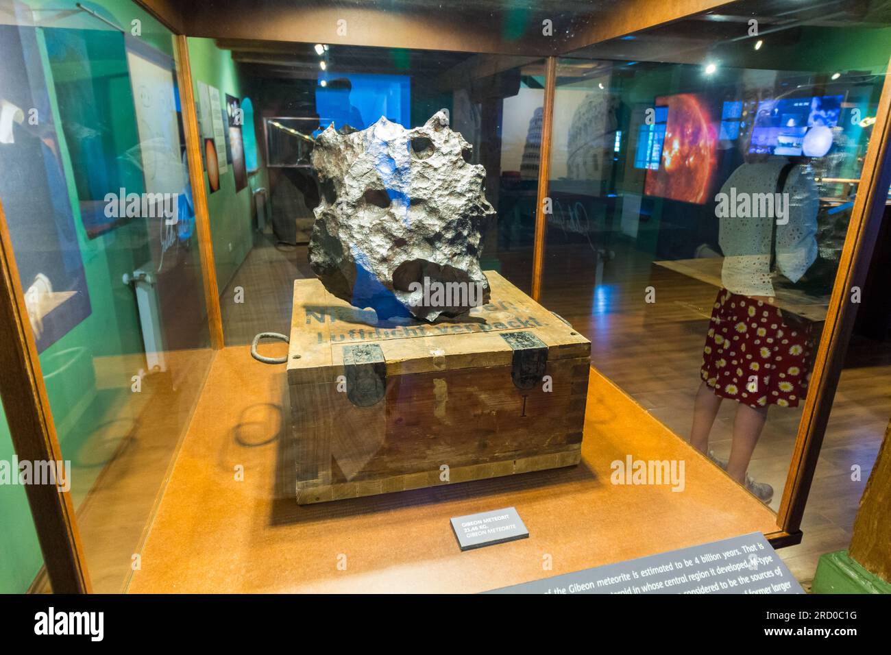 Part of Gibeon meteorite on display, Pannon Observatory, Bakony ...