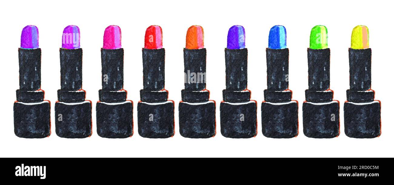 Watercolor lipsticks hi-res stock photography and images - Alamy