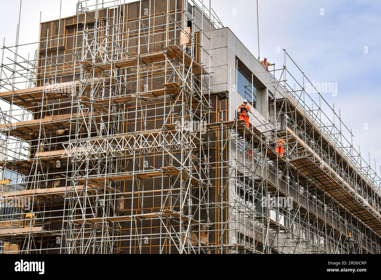 London, England, UK - 27 June 2023: Construction workers standing on ...