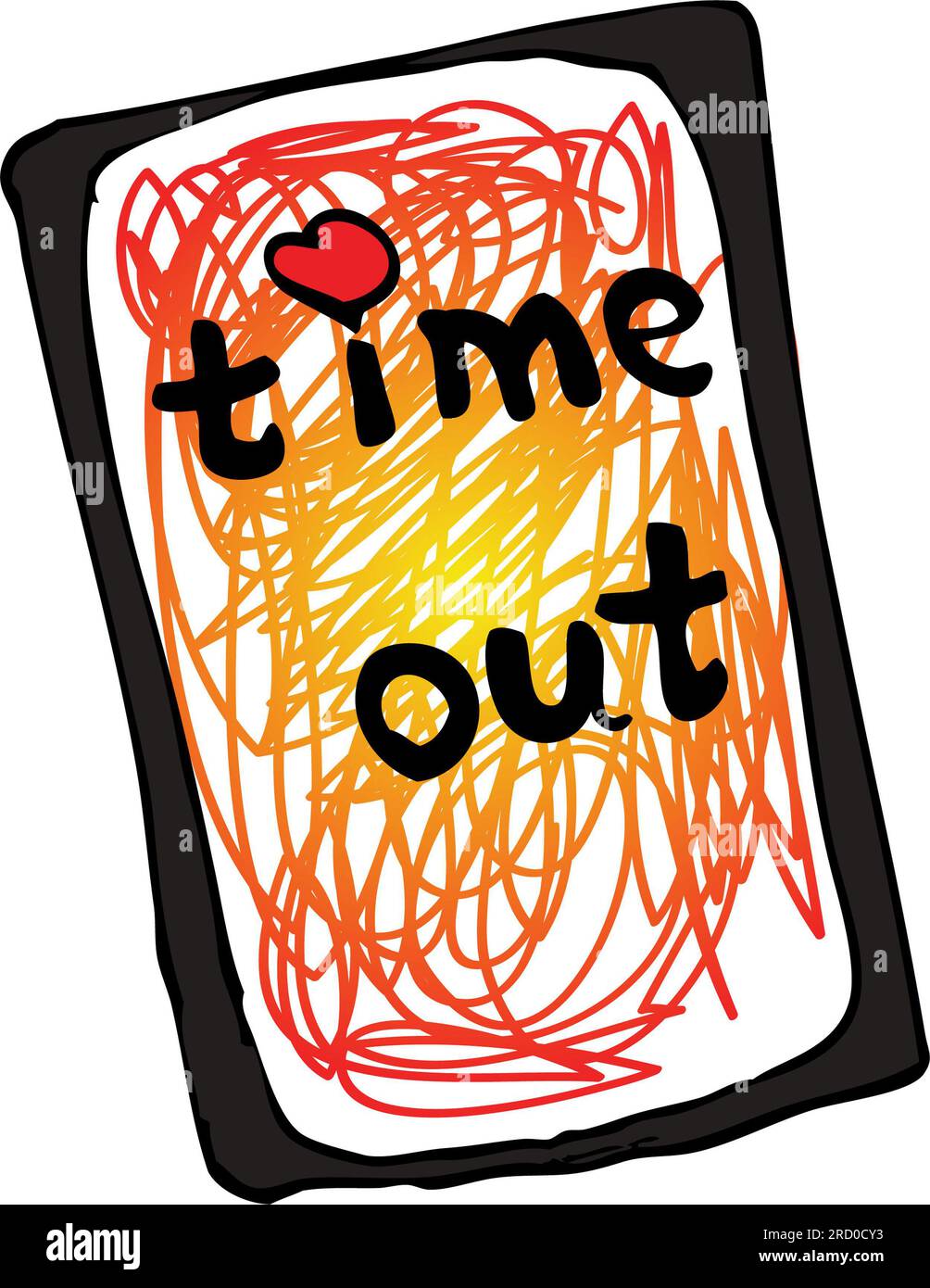 out time font on the phone screen vector illustration, isolate ...