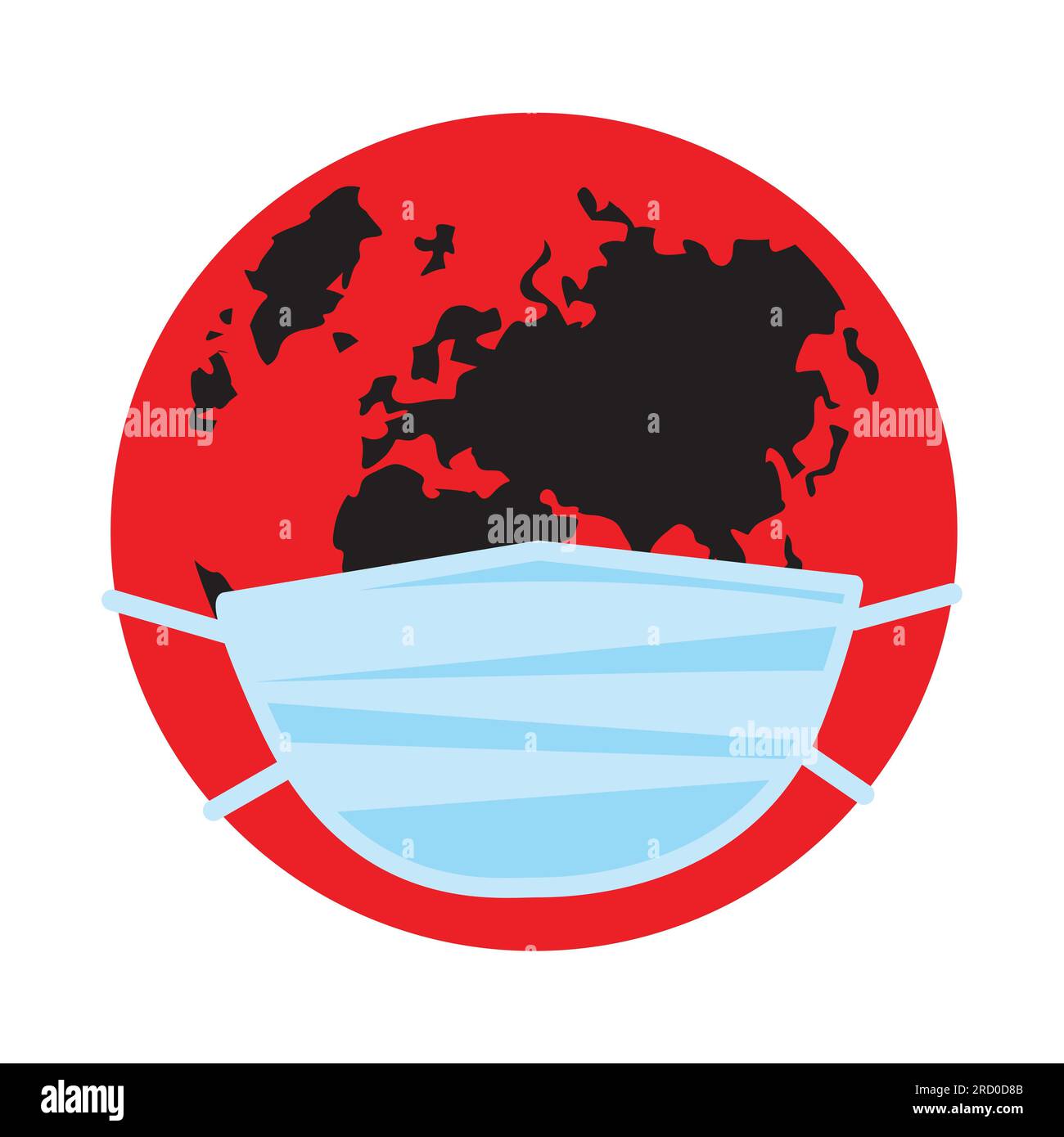Covid 19. Coronovirus. Masked red planet infected by coronovirus ...