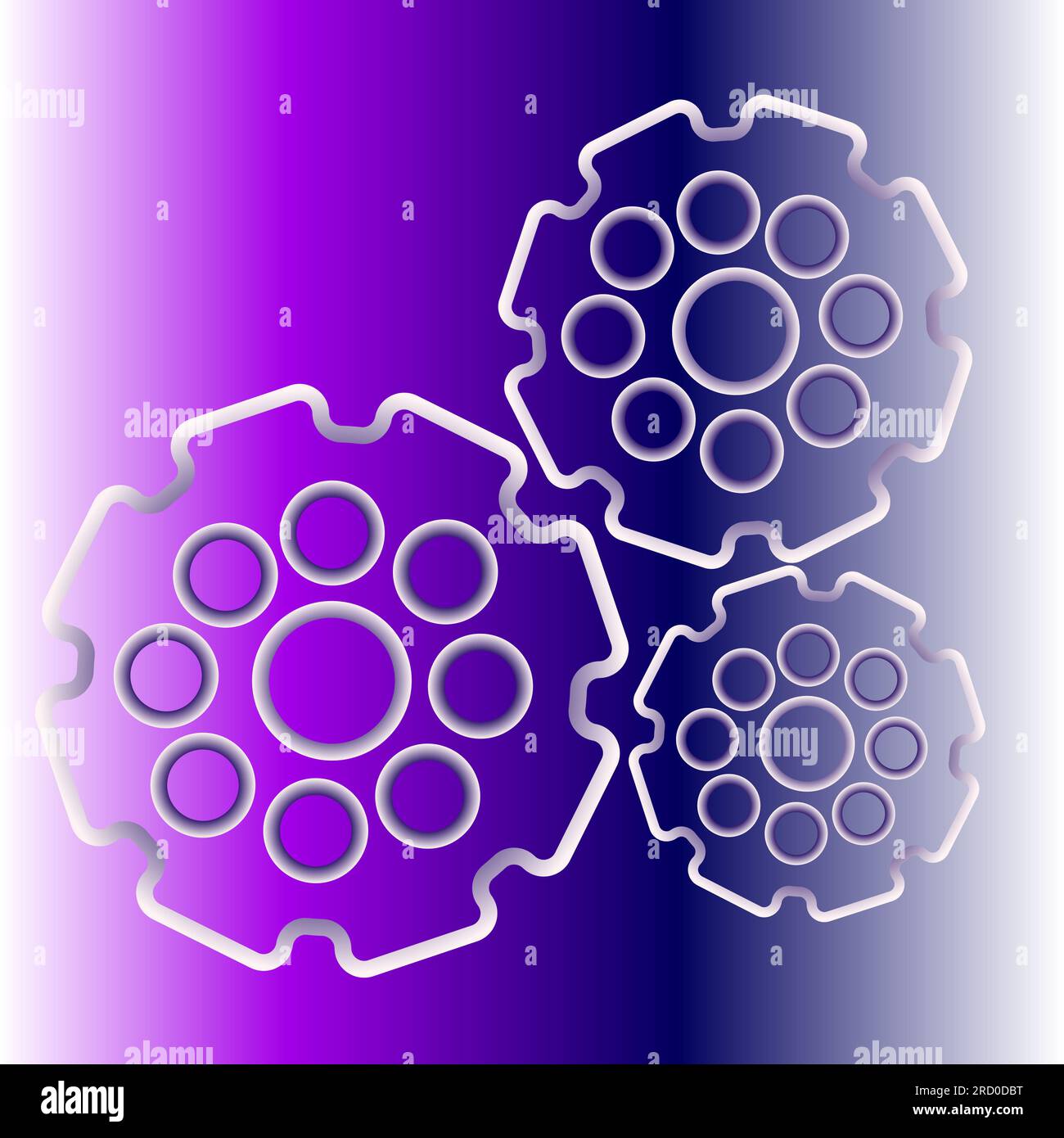 Gear sign vector, volumetric design on a purple background ...