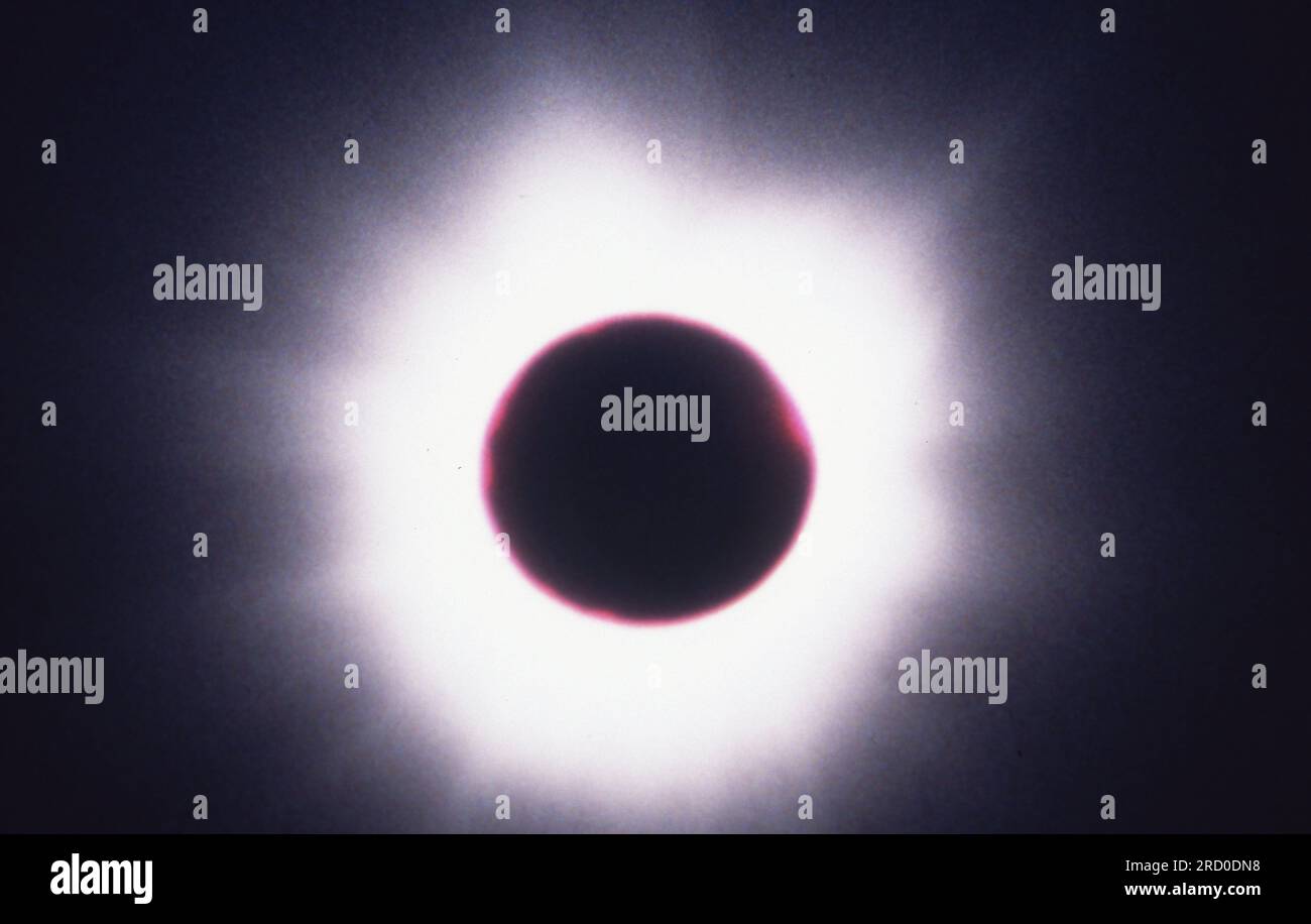 Total solar eclipse in Madagascar June 21st 2001. Showing the diamond ...