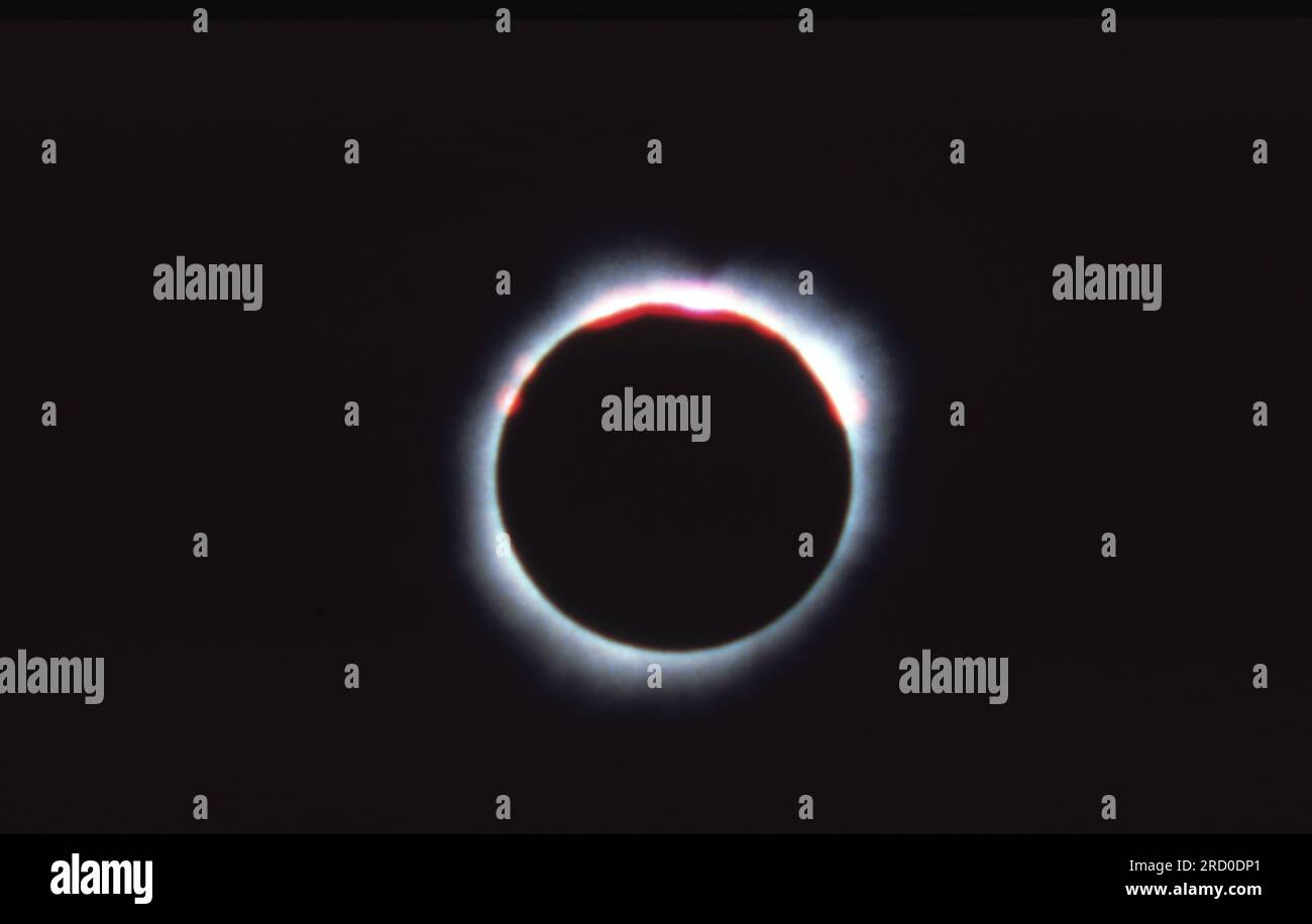 Total solar eclipse in Madagascar June 21st 2001. Showing the diamond ...