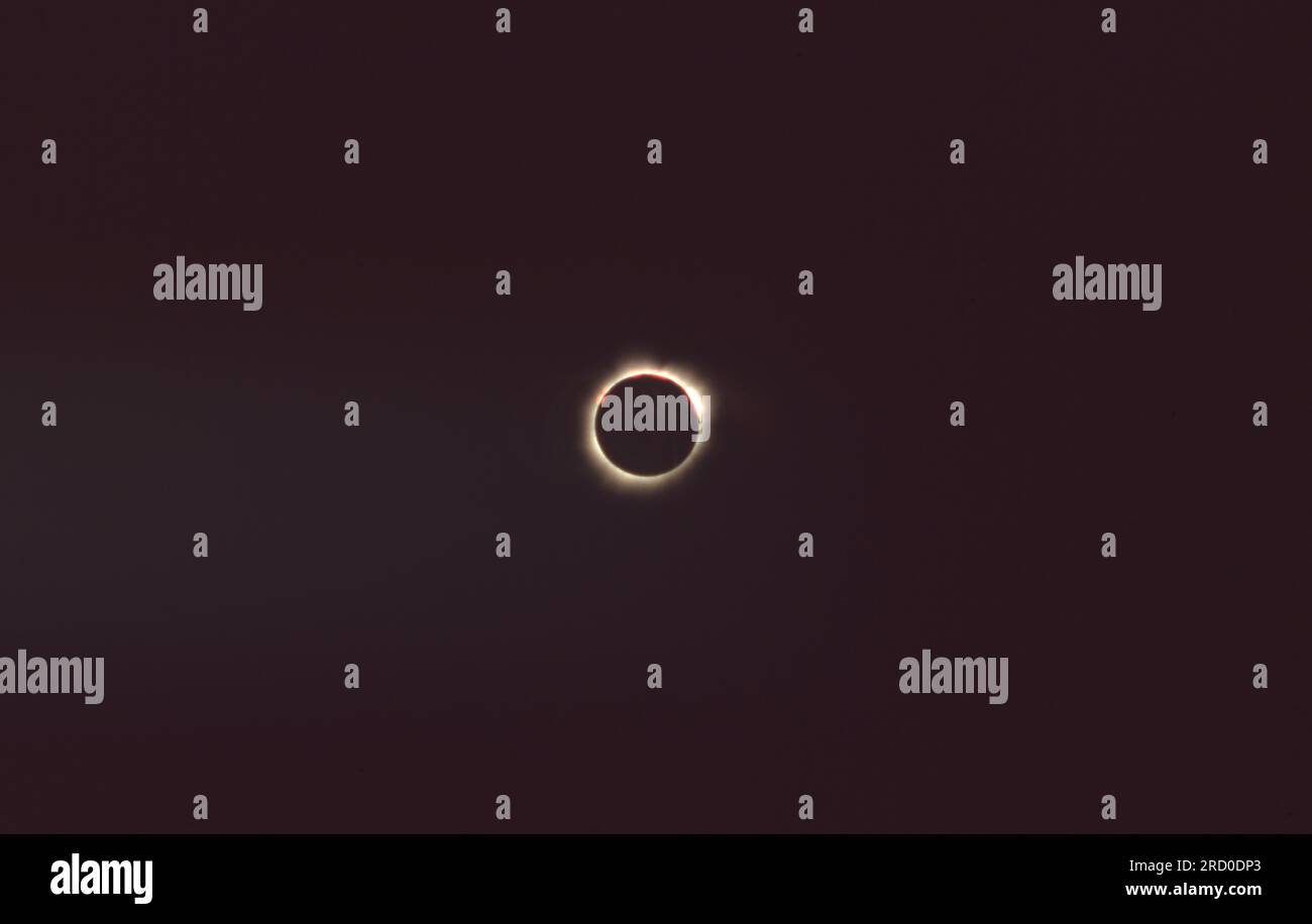 Total solar eclipse in Madagascar June 21st 2001. Showing the diamond ...