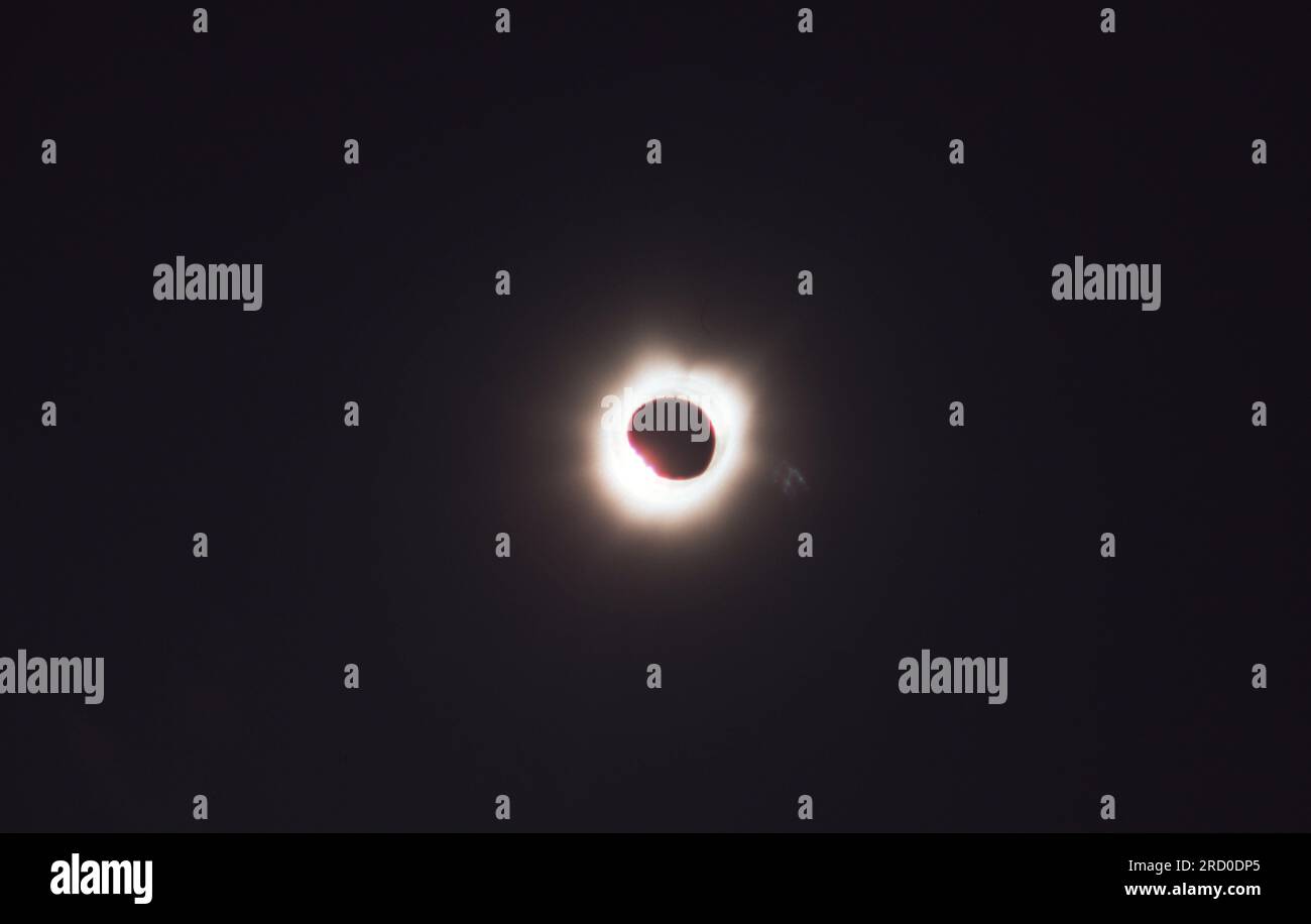 Total solar eclipse in Madagascar June 21st 2001. Showing the diamond ...