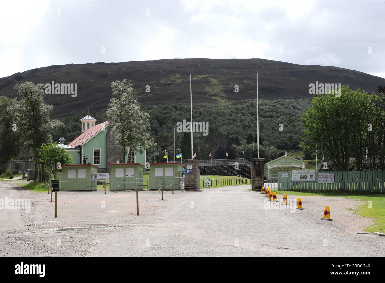 Entrance to Braemar Highland Games Centre Braemar Scotland July 2023 ...
