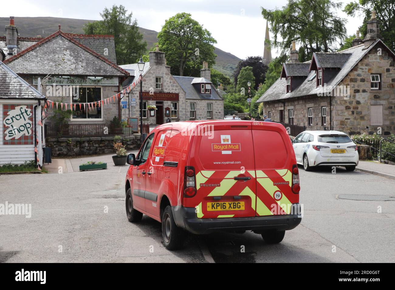 Royal mail van on Braemar street Scotland July 2023 Stock Photo - Alamy