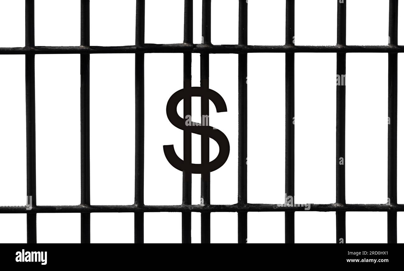US dollar sign in jail icon for design purpose Stock Photo - Alamy