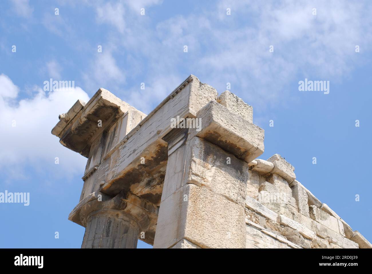 Ancient ruins detail of marble architecture in Athens, Greece Stock ...