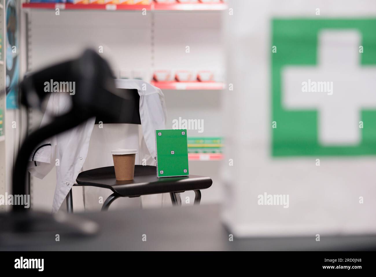 Greenscreen chroma key mock up drugs package standing vertically on ...