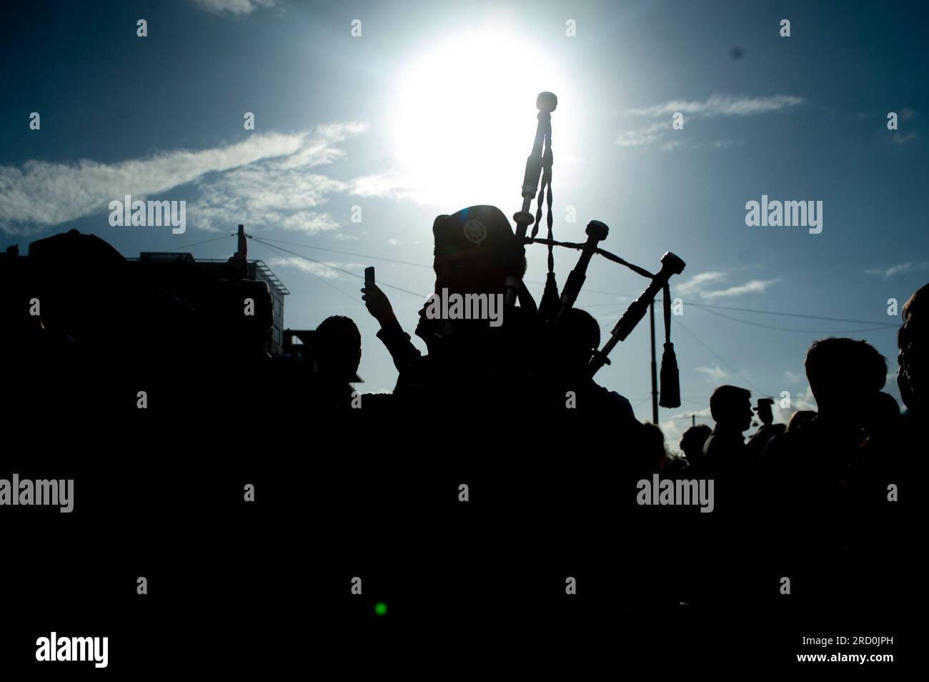 Gothenburg, Sweden. 17th Jul 2023. A silhouette of a man playing ...
