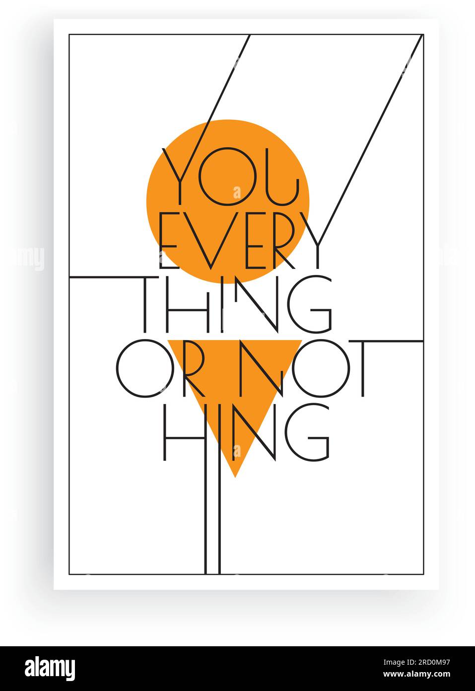 Everything or nothing, vector. Scandinavian minimalist art design ...