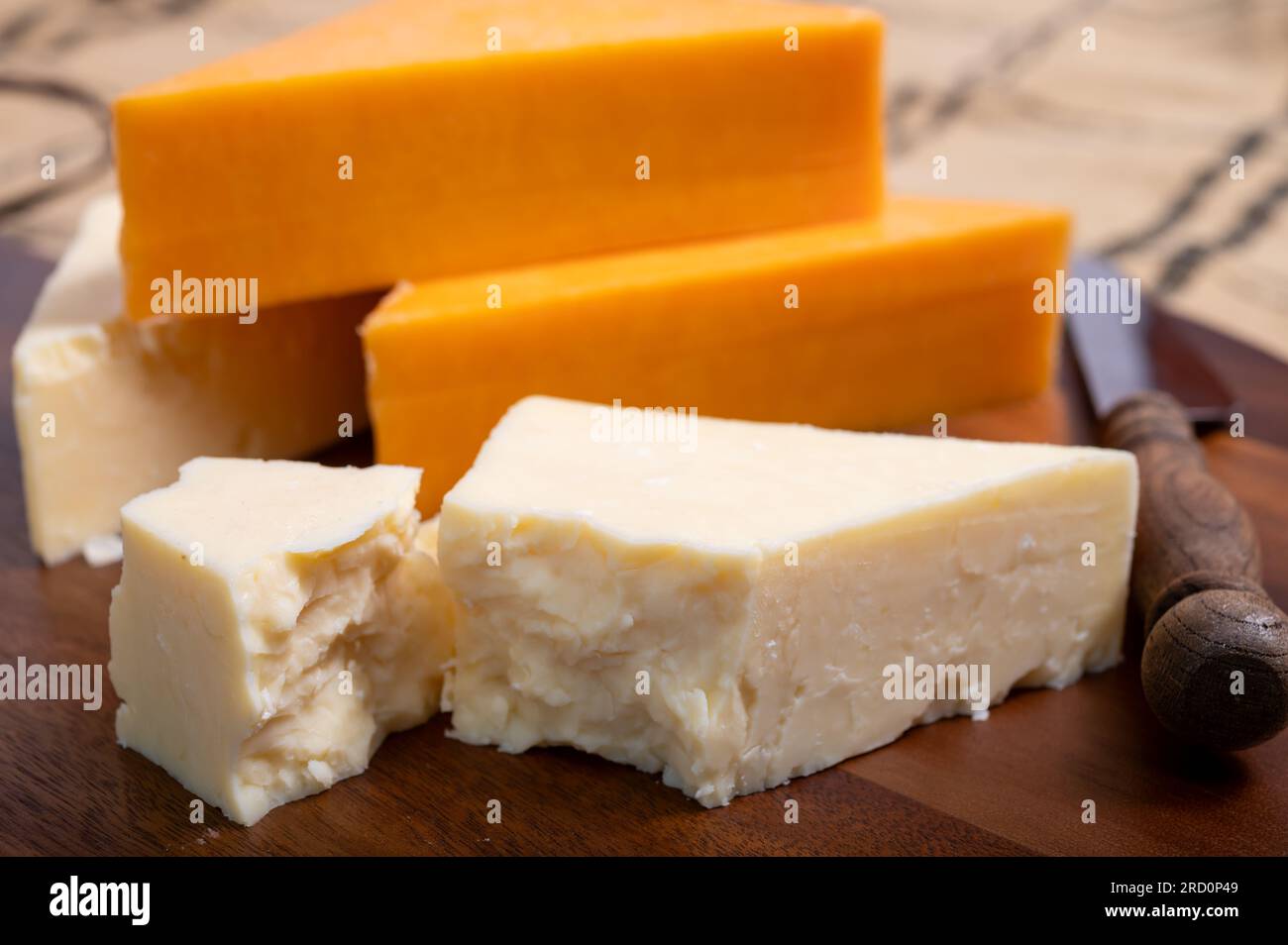 British cheeses collection, Scottish coloured and English matured ...