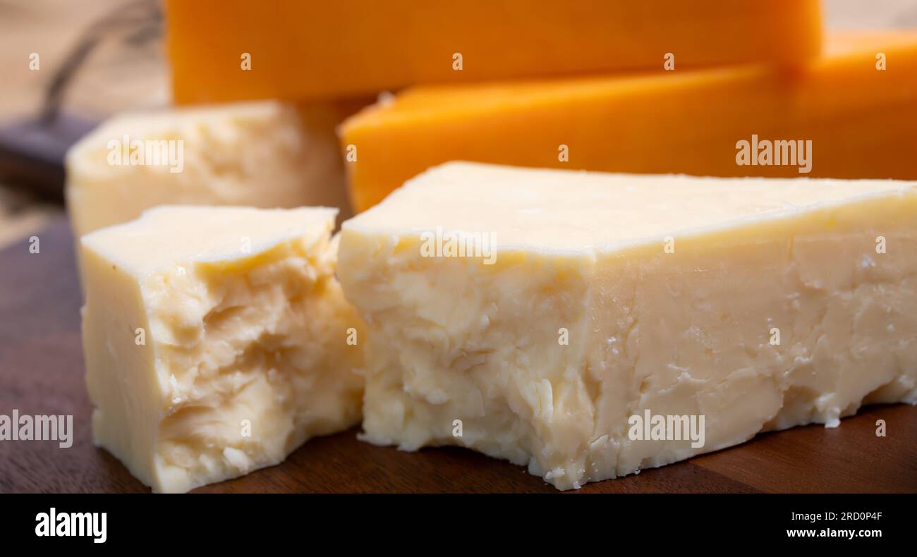 British cheeses collection, Scottish coloured and English matured ...