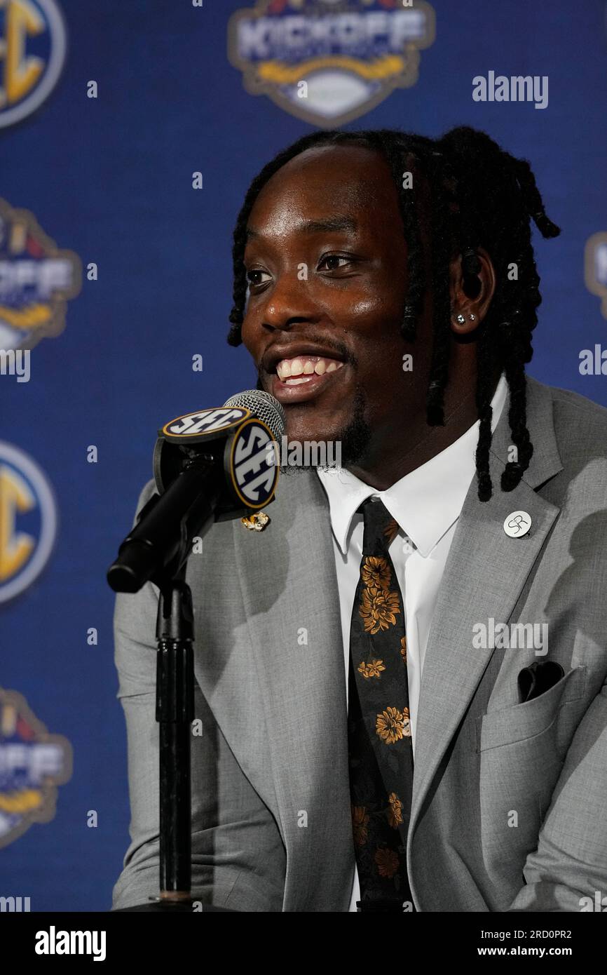 Missouri defensive lineman Darius Robinson responds to questions during ...