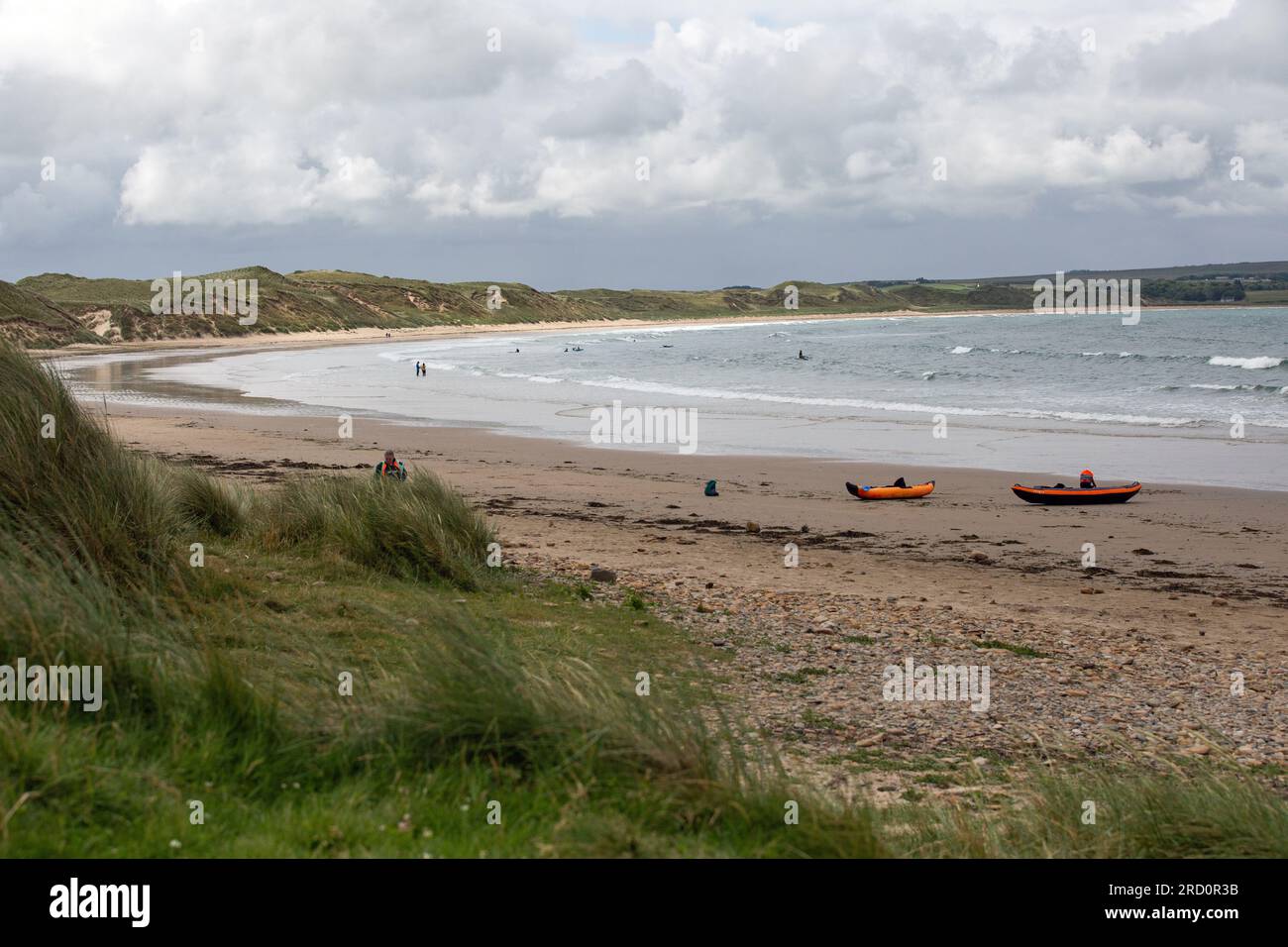Dunnet Bay, Caithness, Scotland, July 2023, people enjoying the beach ...